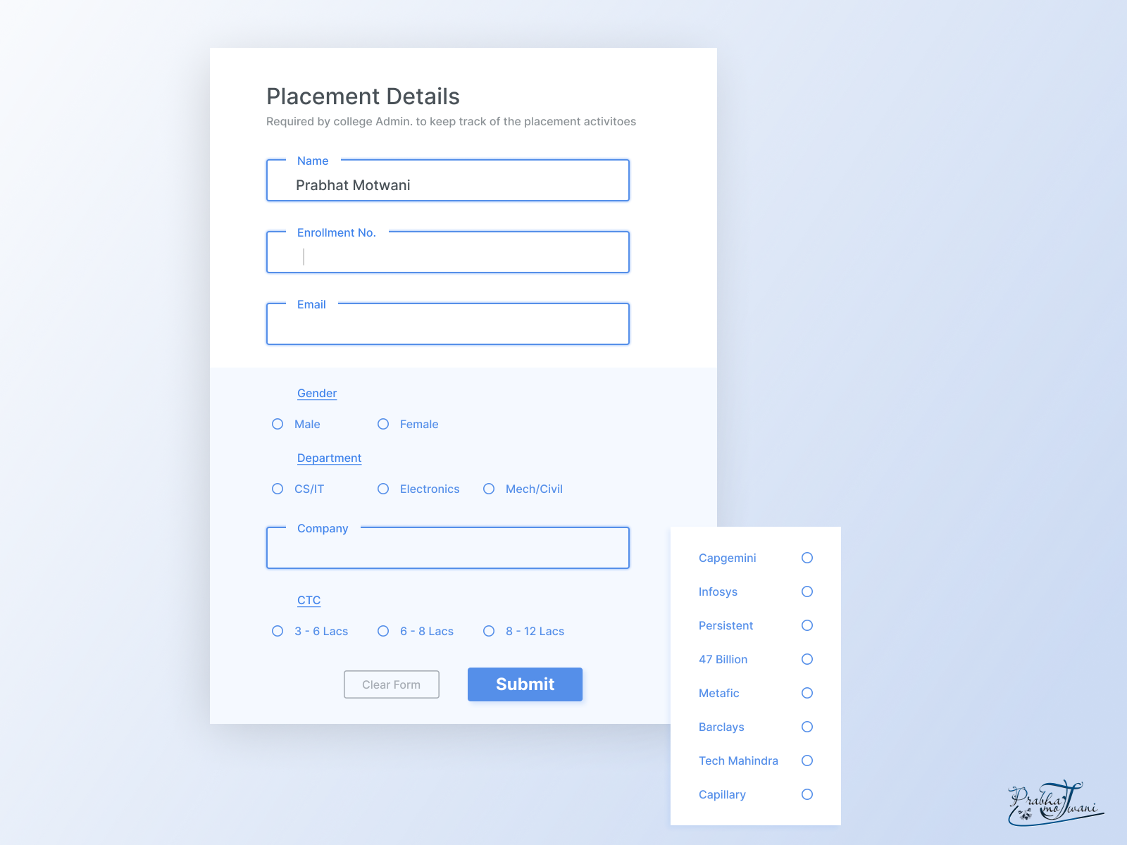 Form - DailyUI_081 by Prabhat_07🌟 on Dribbble