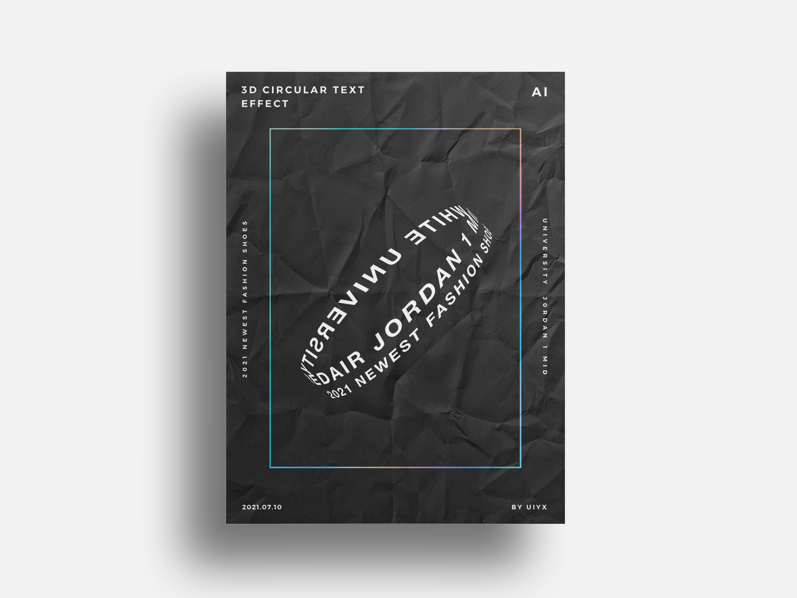 AI 3D Circular text effect poster by Jason on Dribbble