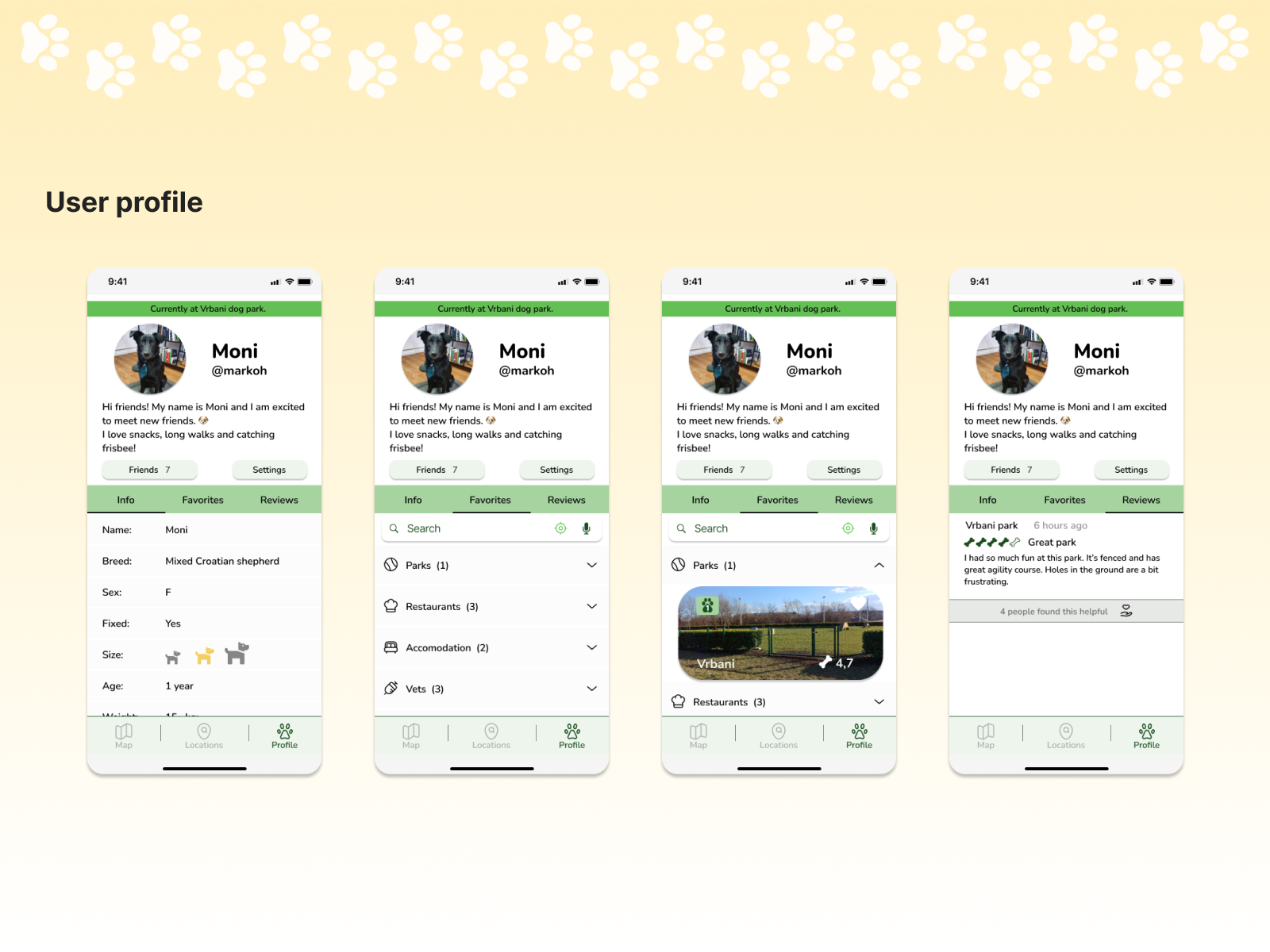 User profile screens by Marija Rojko on Dribbble