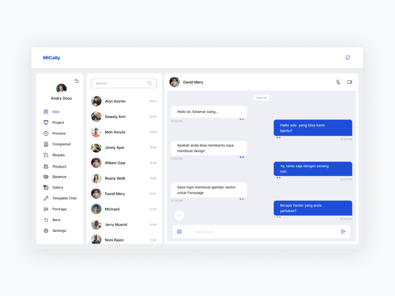 Messenger UI Design by Rizky ardias M on Dribbble
