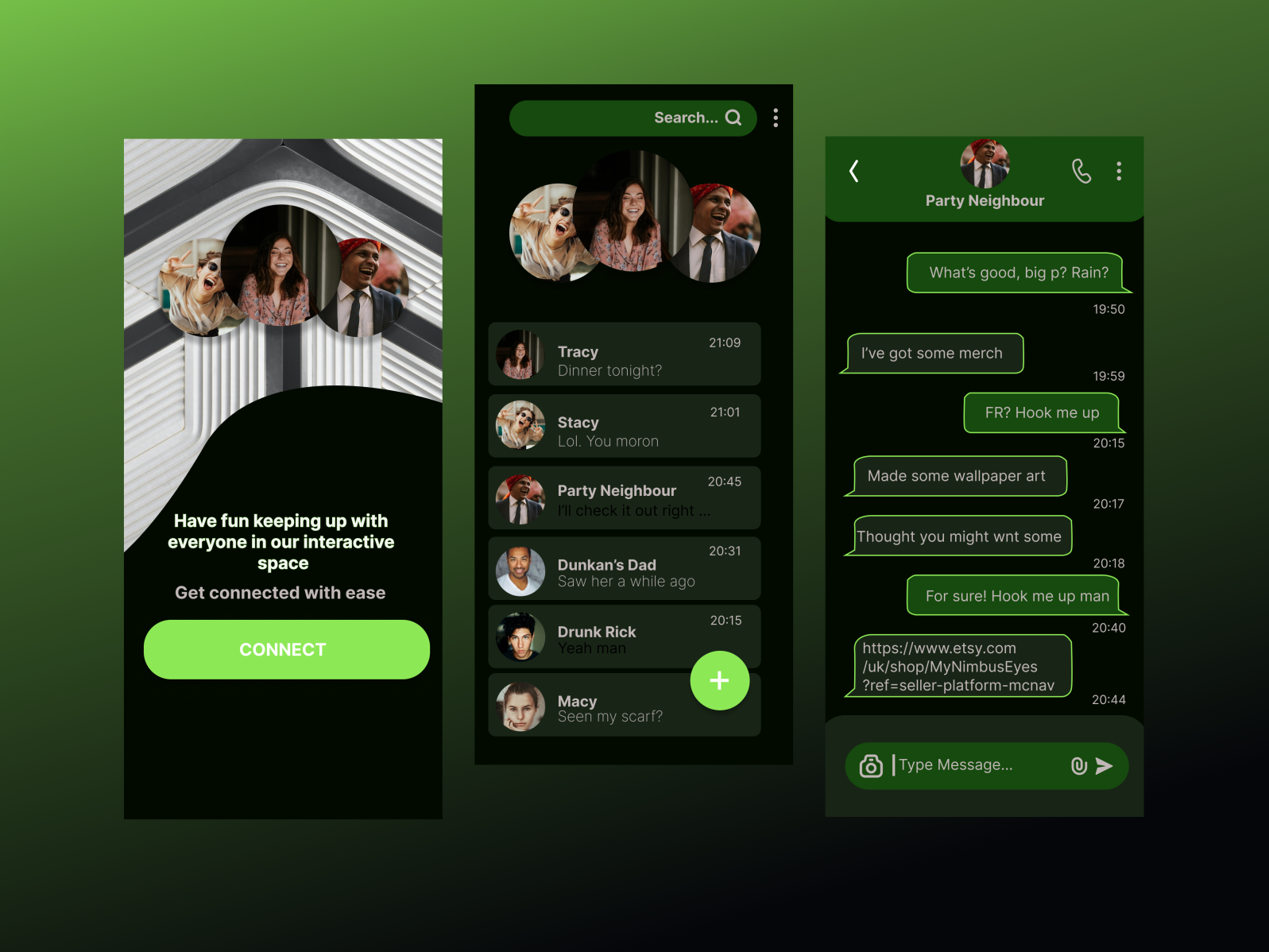 Messaging App Concept Design Dark Mode - Mobile App by My Nimbus Eyes ...