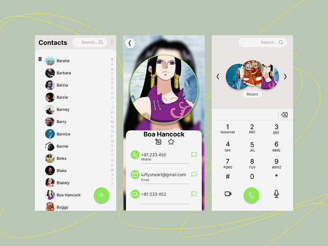 Contact App UI designs, themes, templates and downloadable graphic ...