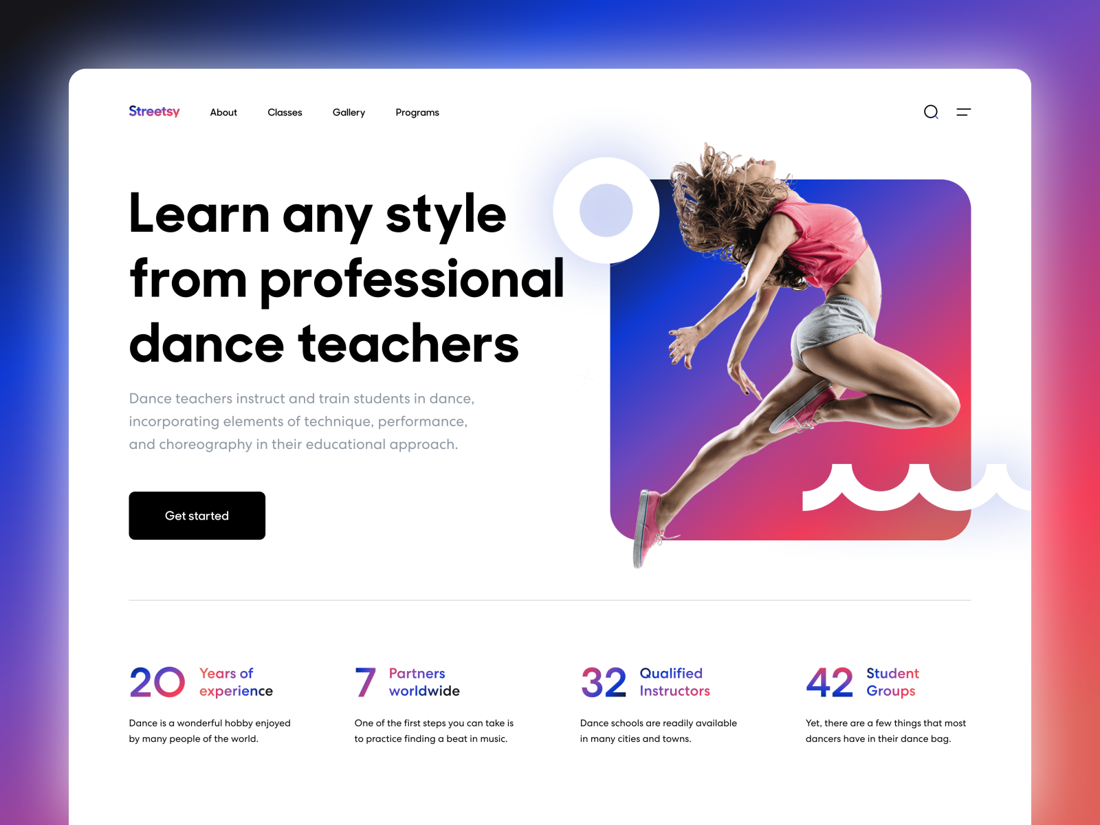 Dance class / Website design by Rafael Ramaisen on Dribbble