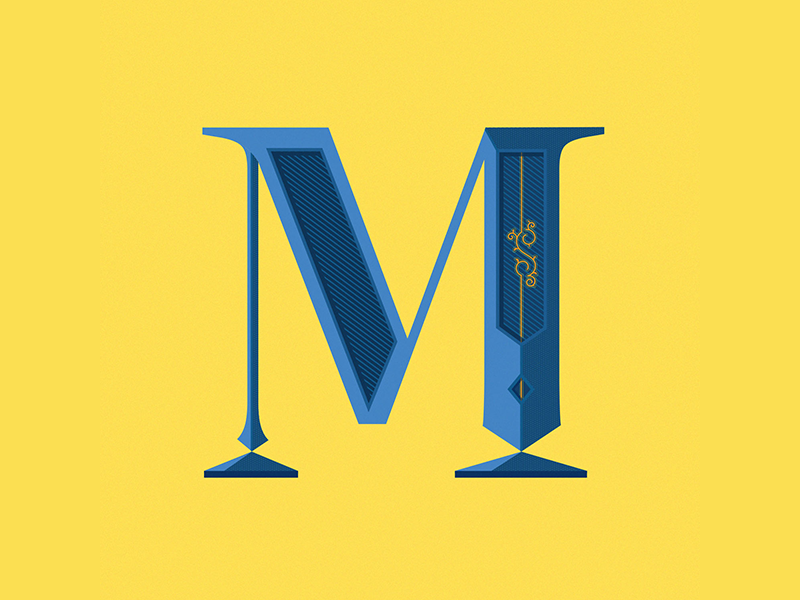 M drop cap by Maayan Brown on Dribbble
