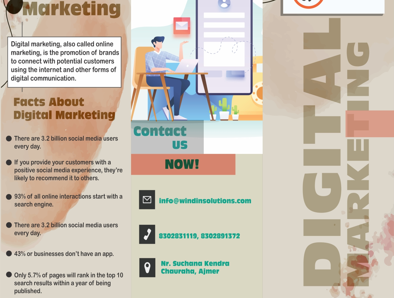 Digital Marketing Brochure - 3Fold (Front) by Rohit Gaur on Dribbble