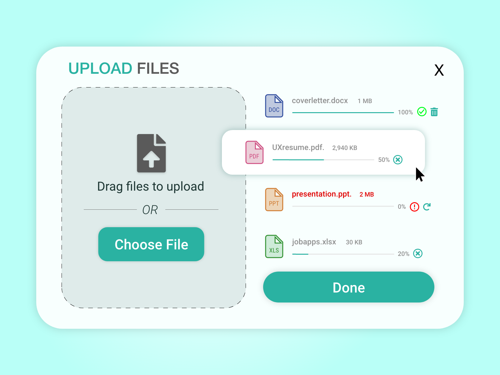 DAY 031 - FILE UPLOAD by Teanna Tang on Dribbble