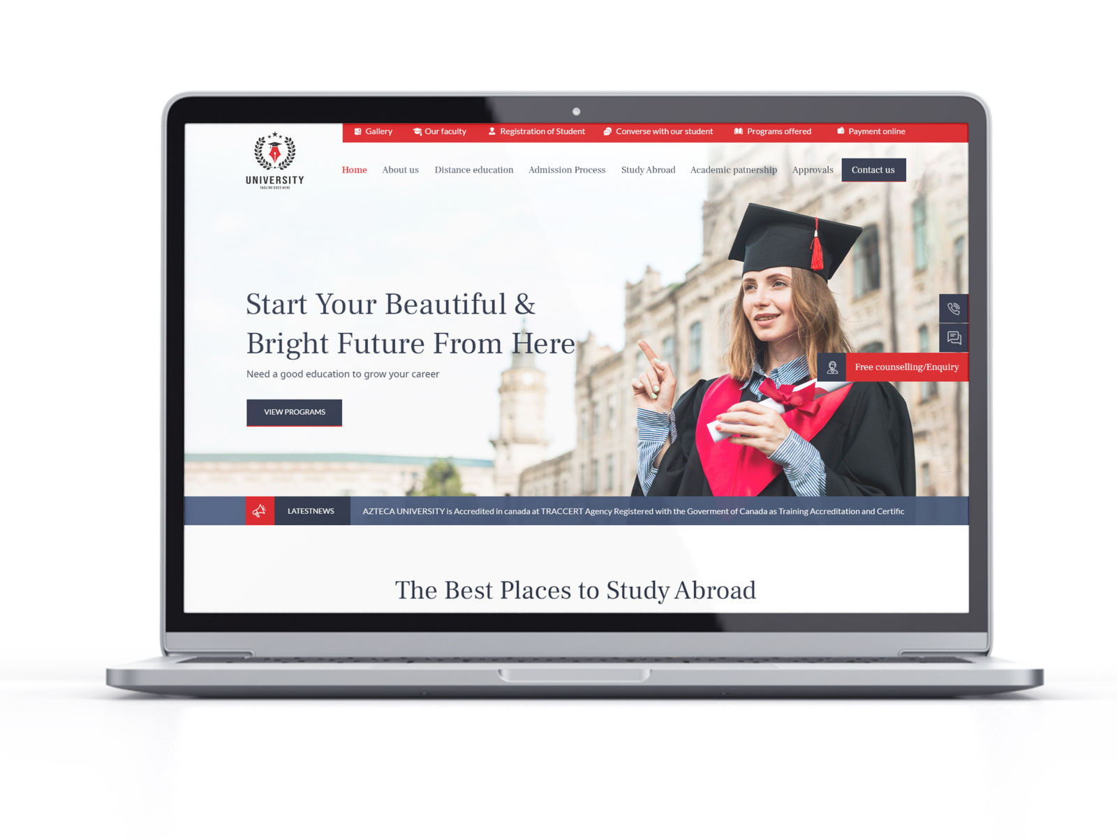 University Webpage by Jestin Joseph on Dribbble
