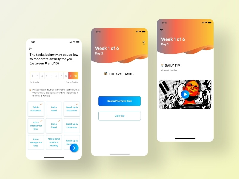 Anxiety app by Sanna Abdullah on Dribbble