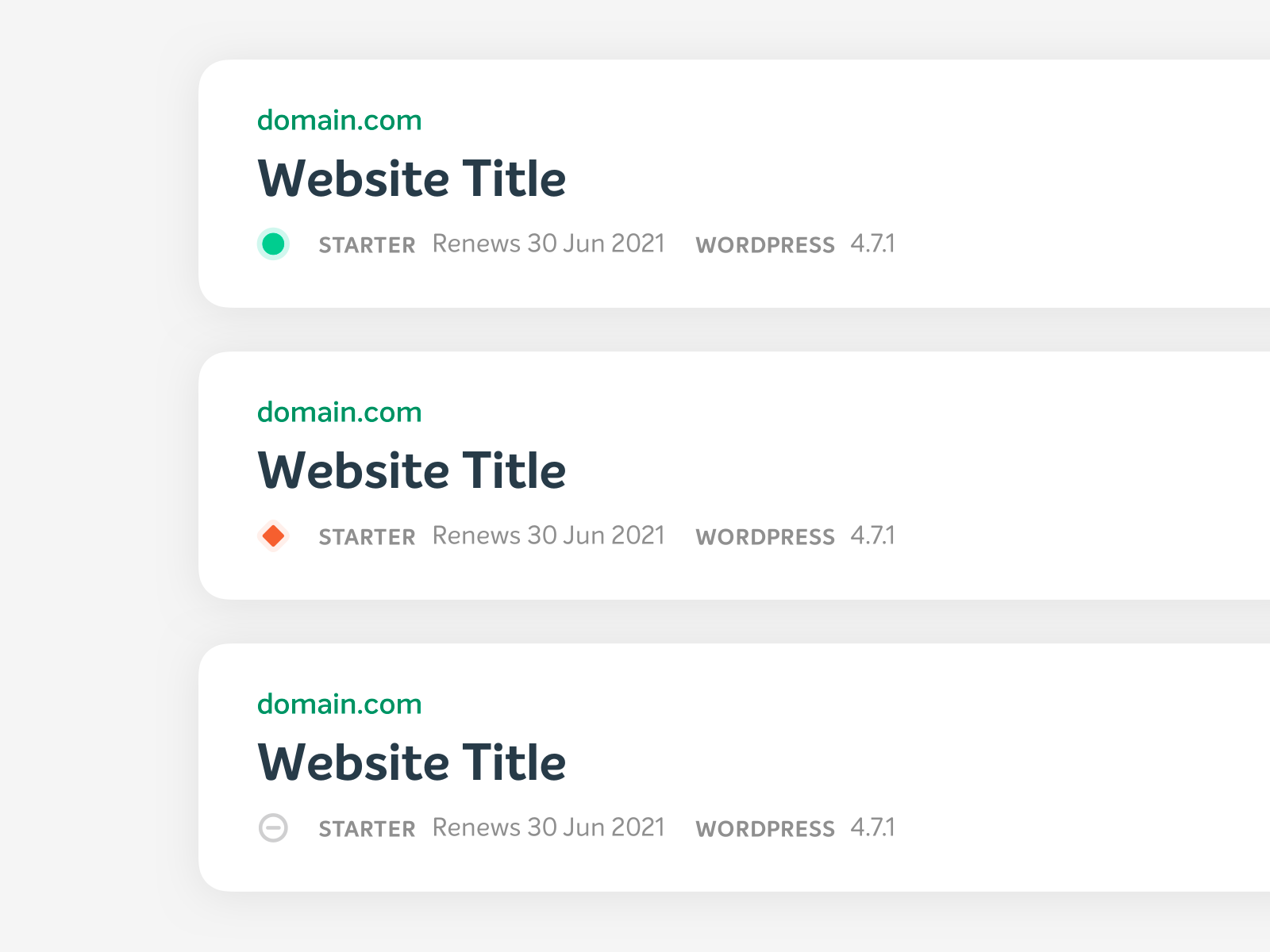 Website Status by Igor Pascoal on Dribbble