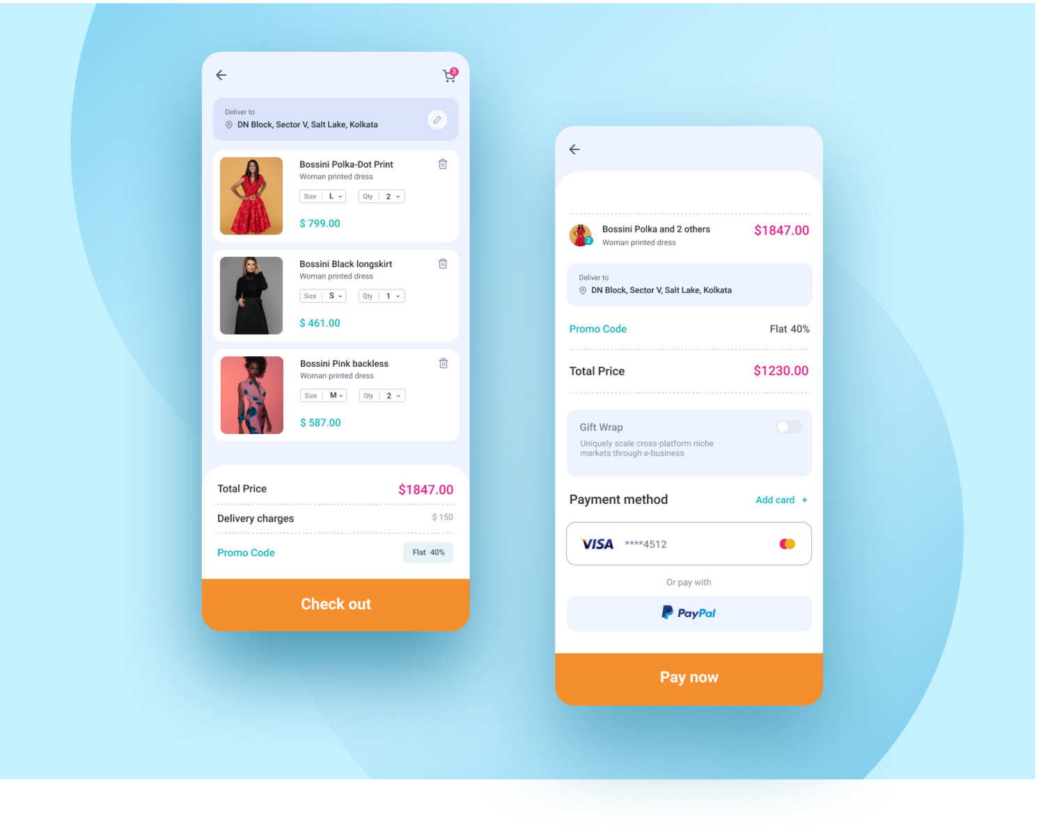 Shopping mobile app_cart page design by Suman Sil on Dribbble