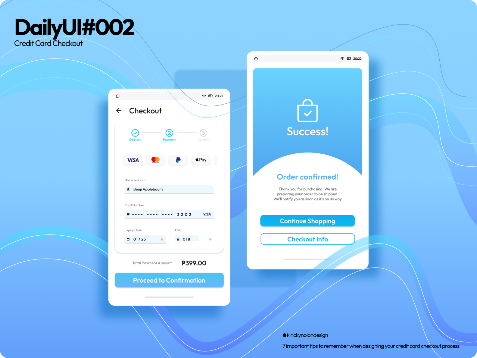 Daily UI Challenge #002 || Credit Card Checkout by Blanche Peralta on ...