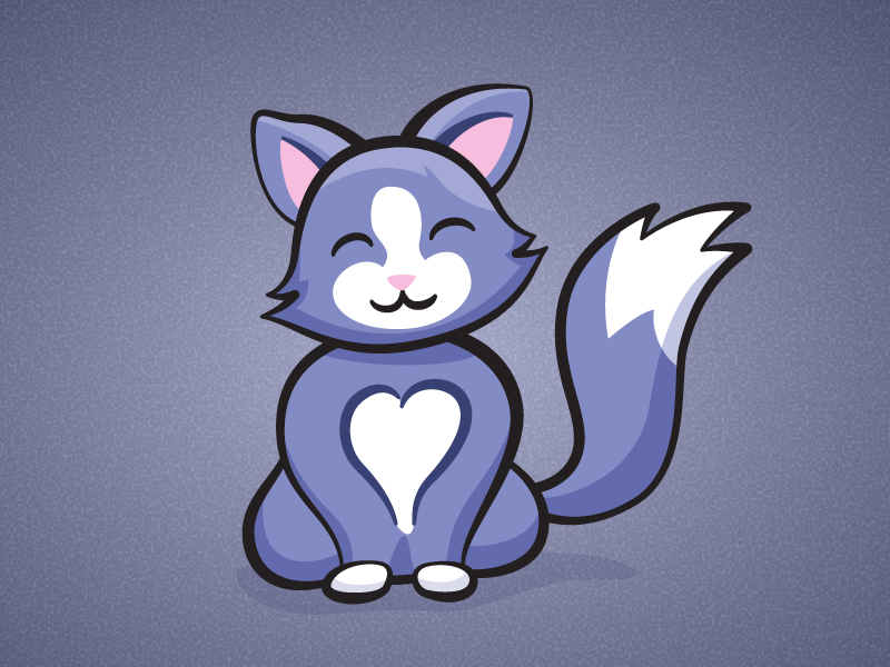 Purple cat by Vicki Wenderlich on Dribbble