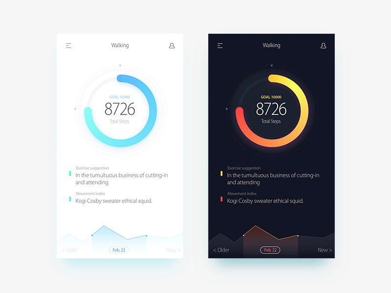Daily practice - Sport Pedometer UI by AricAkira on Dribbble