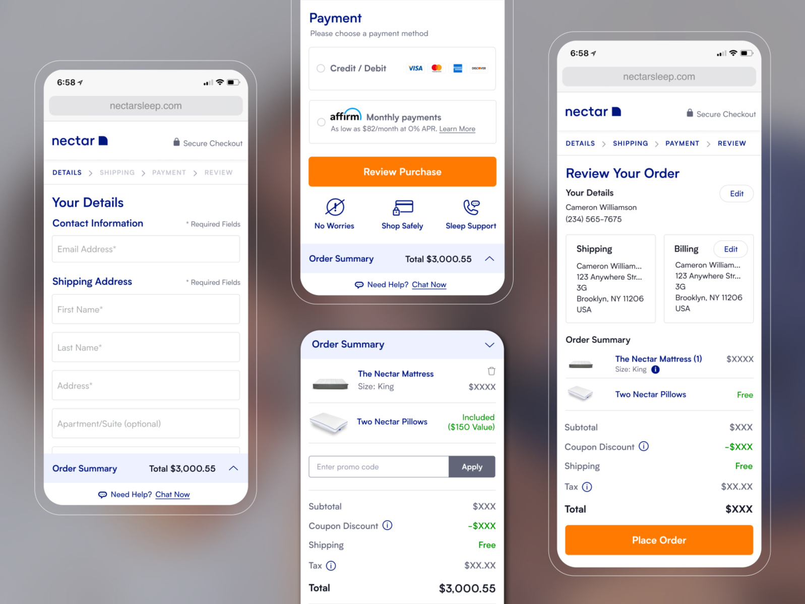 Mobile Checkout by Sara Frohwein - Fogel on Dribbble