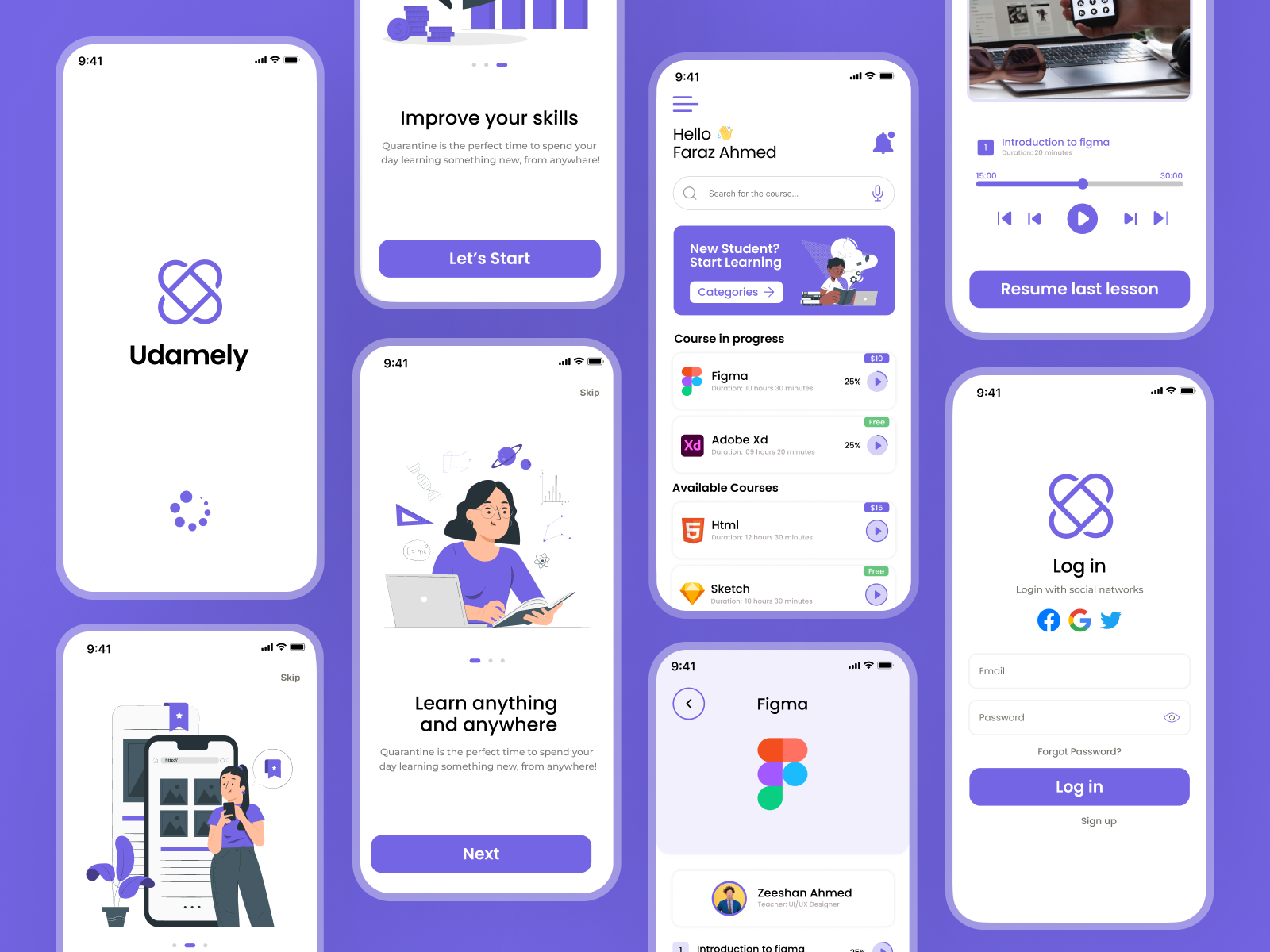 E-learning platform App UI by Faraz Kk on Dribbble