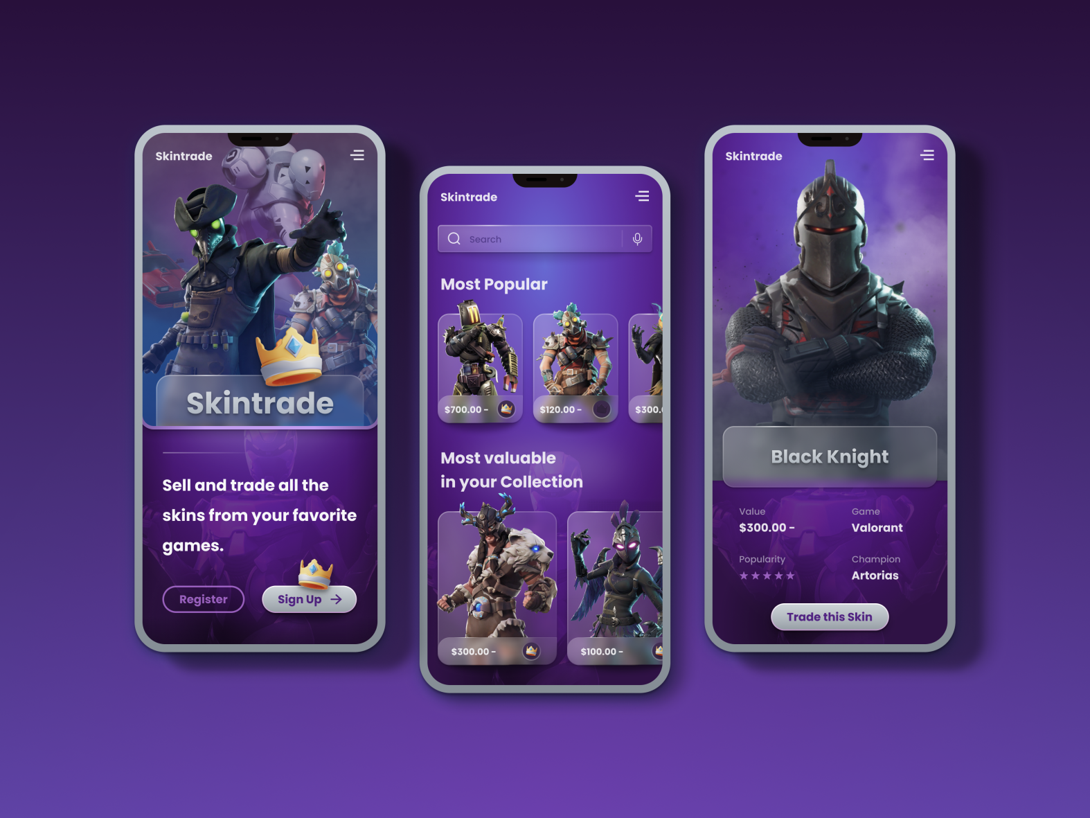 Gaming / Skin Trading Mobile App. by Cedric de Siorac on Dribbble