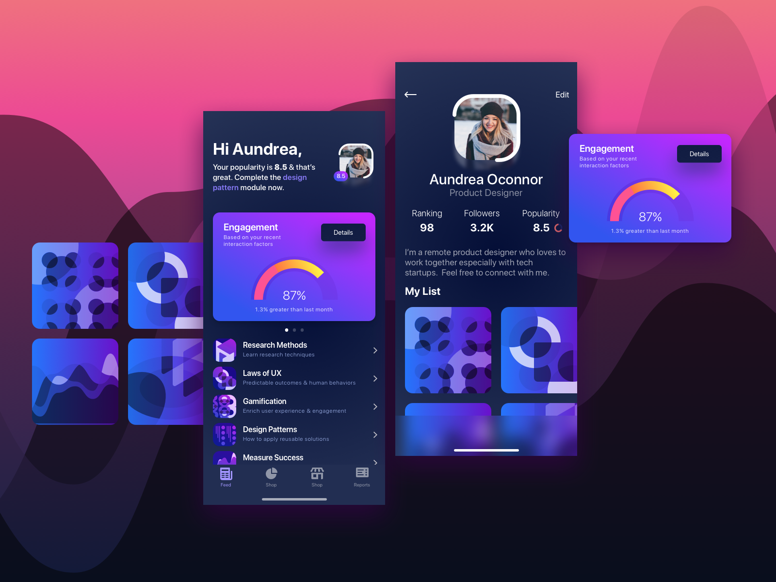 My Feed and Profile for iPhone X by Abinash Mohanty on Dribbble