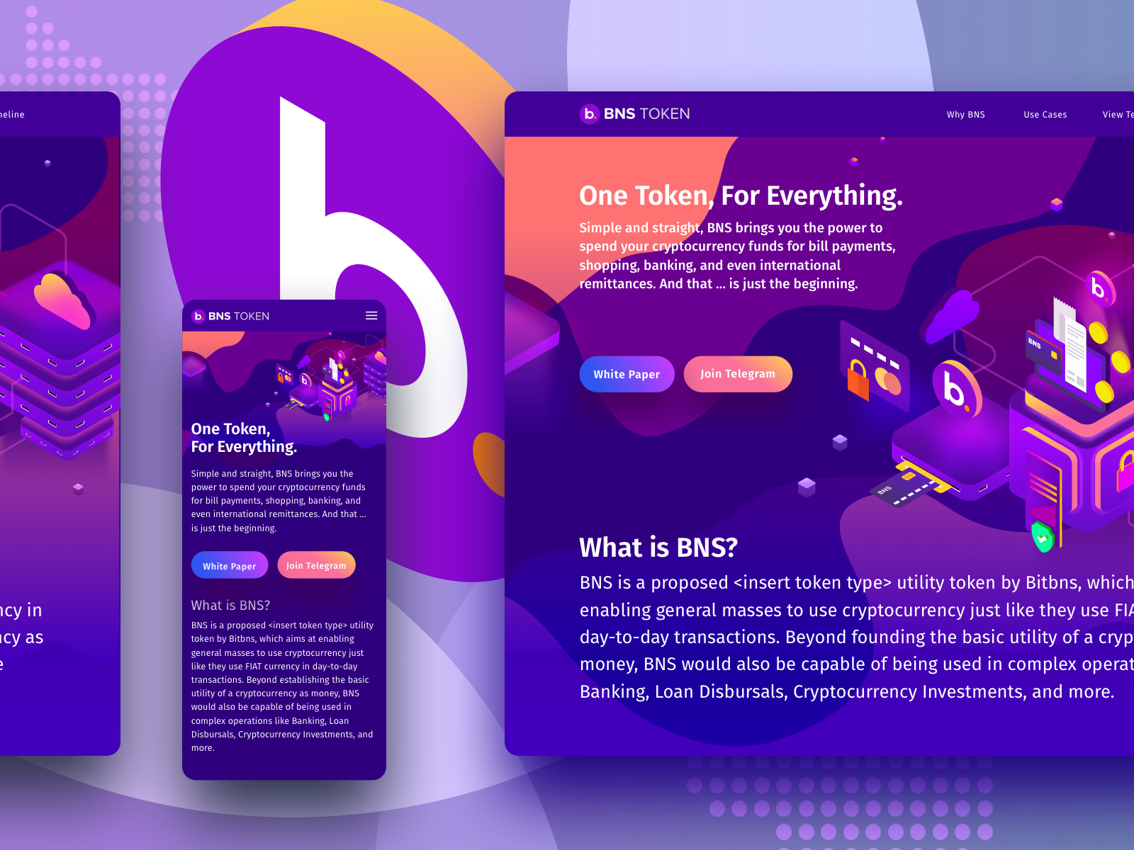 Bitbns BNS Token Illustration - Landing Page by Abinash Mohanty on Dribbble