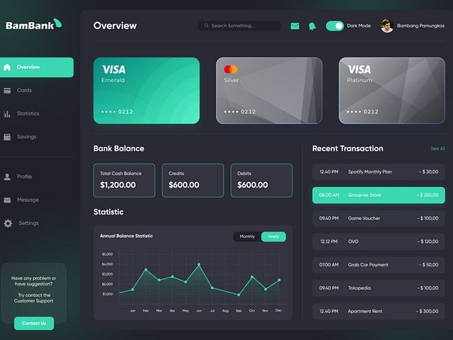BamBank - Digital Bank Dashboard by Tio Gilang Pratama for Plainthing ...