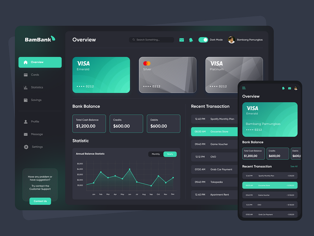 BamBank - Digital Bank Dashboard by Tio Gilang Pratama for Plainthing ...