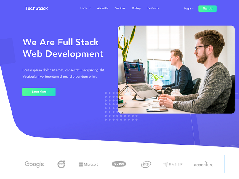 TechStack - Full Stack Development Landing Page by Tio Gilang Pratama ...