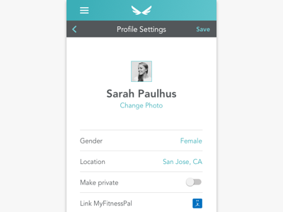 User Settings Page by Sarah on Dribbble