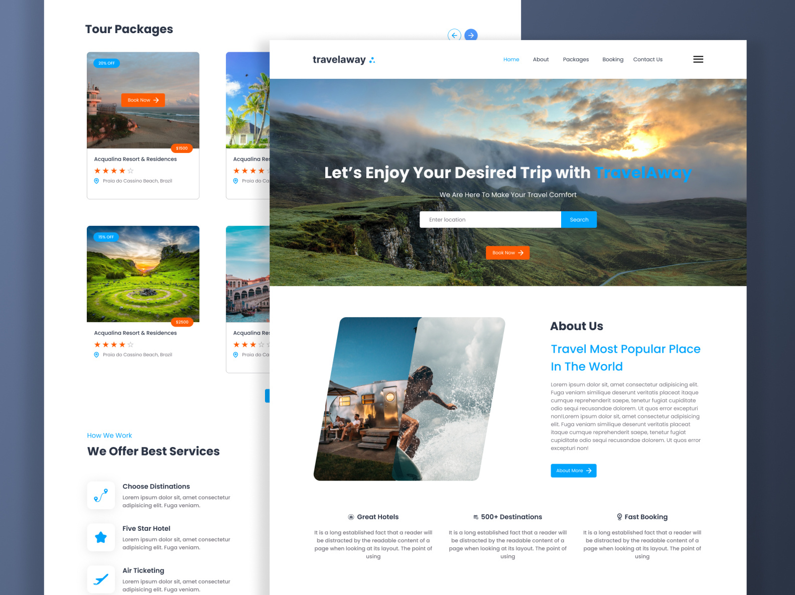 Travel Agency Landing Page by Hossain Easin on Dribbble