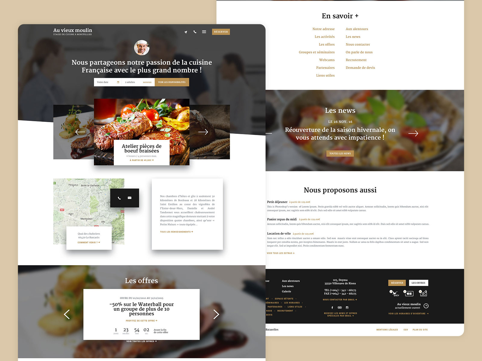 Cooking classes website by Myriam Mével on Dribbble