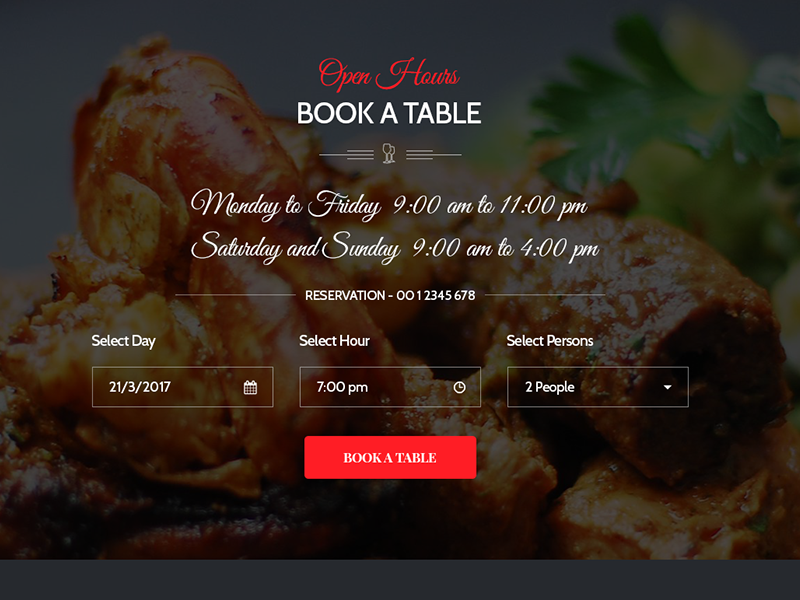 Book Table Form by Rajasekar N on Dribbble