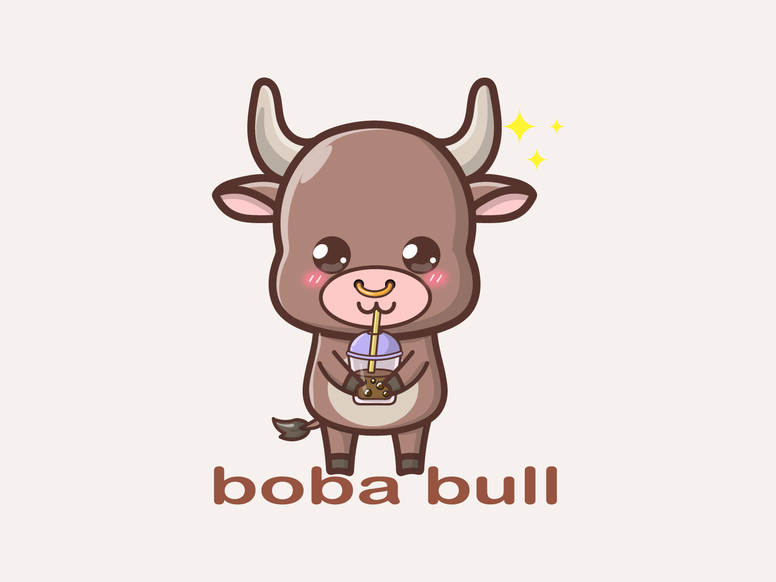 cute boba bull kawaii by Wisnu on Dribbble