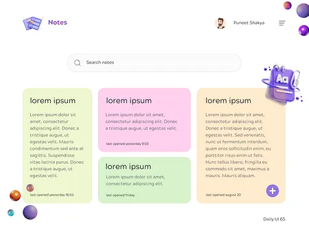 Notes UI designs, themes, templates and downloadable graphic elements ...