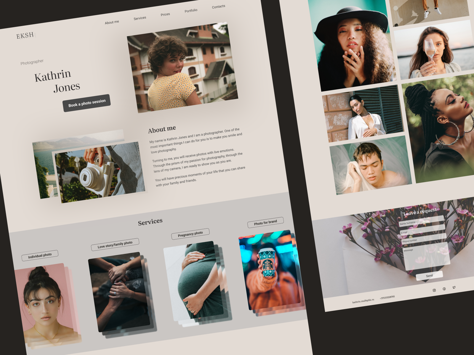 Landing Photographer by Daria Kravchuk on Dribbble