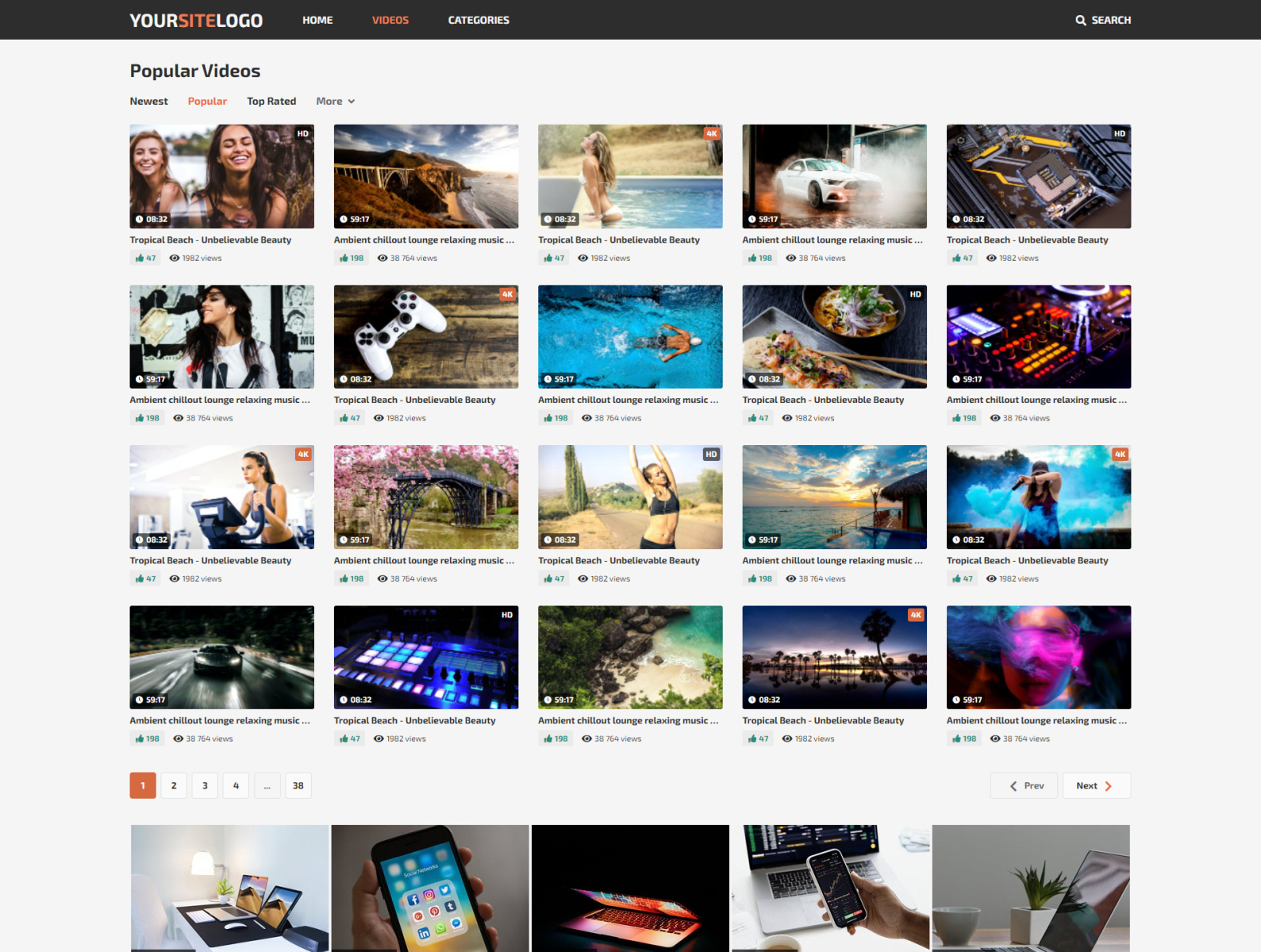 HTML Video Website Template 6 by SXTemplates on Dribbble