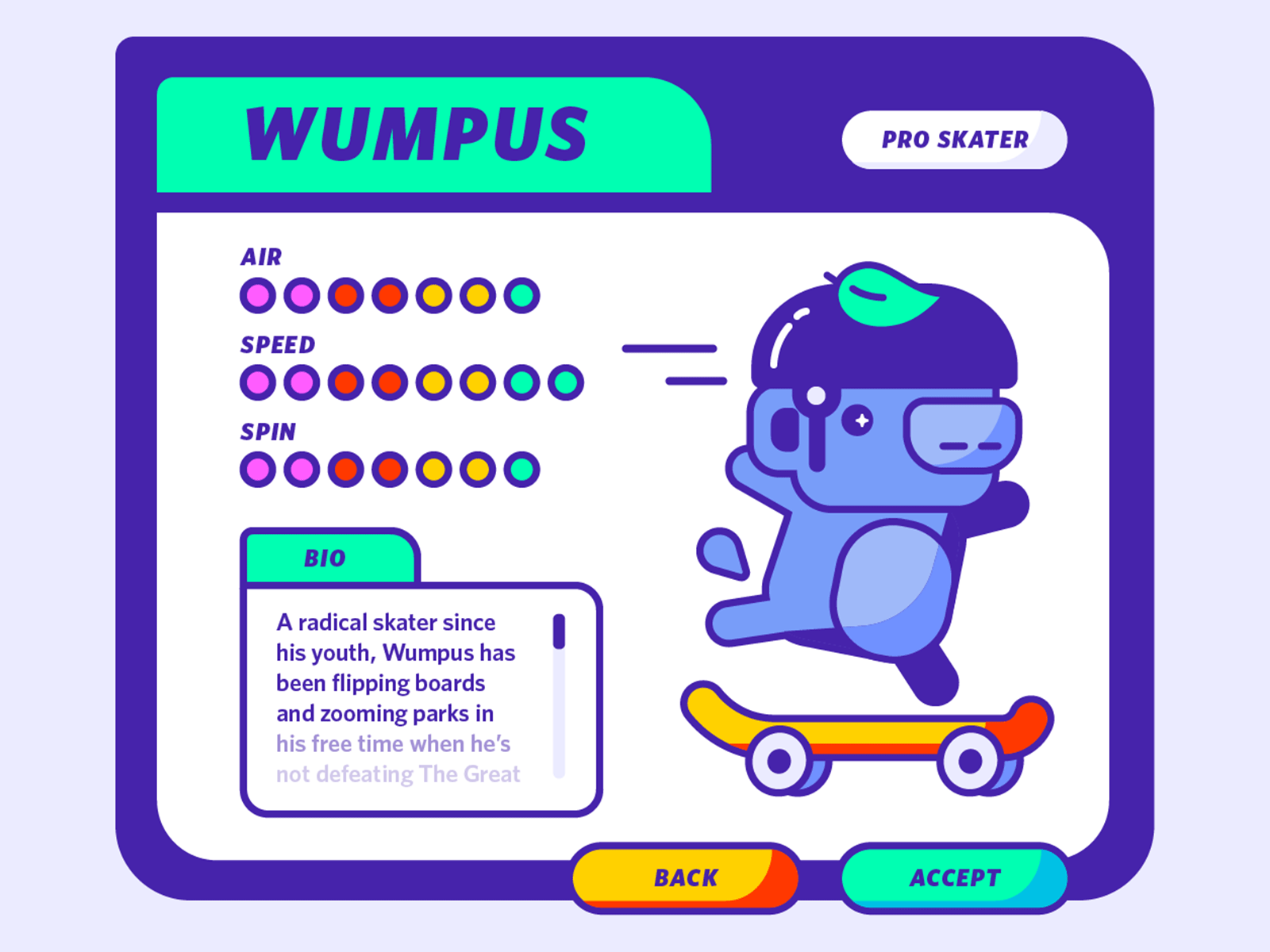Skater Wumpus by Jackie Chen on Dribbble