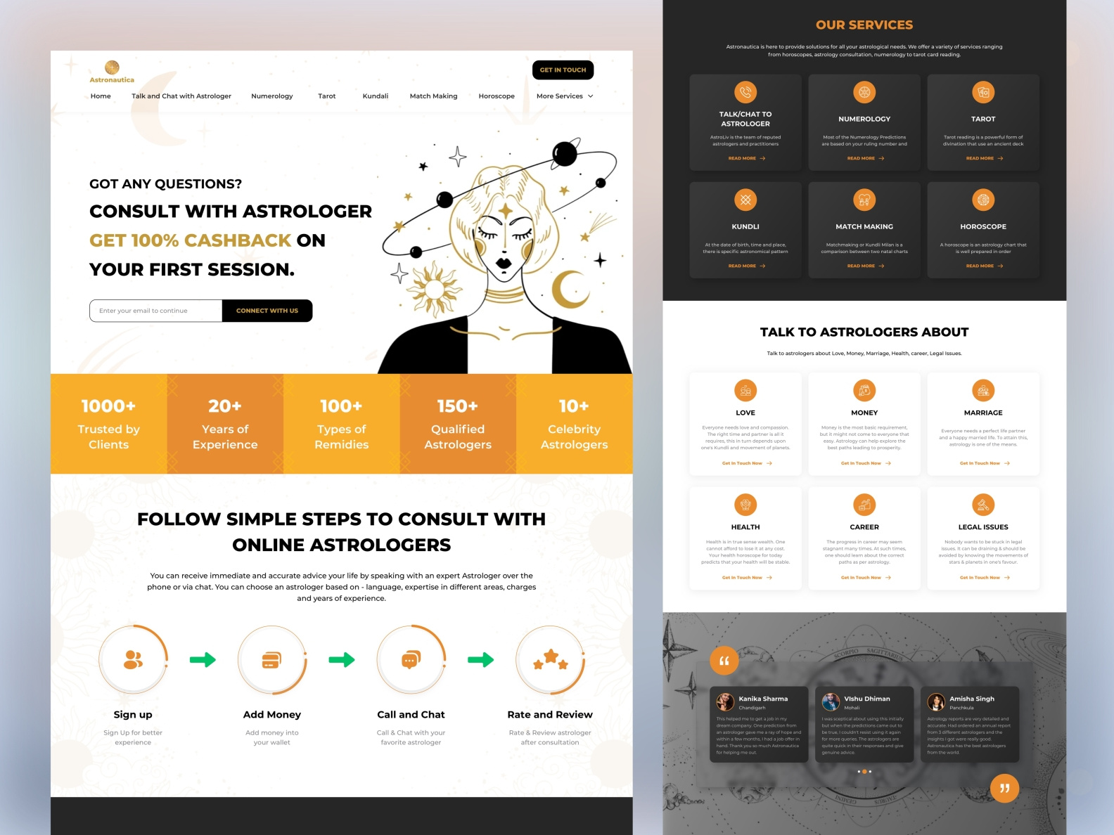 Astrologer Landing Page by Amit Chauhan on Dribbble