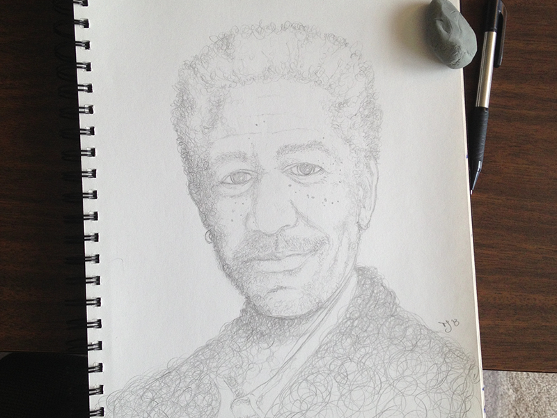 Drawing of Morgan Freeman by Terrance Pitre on Dribbble