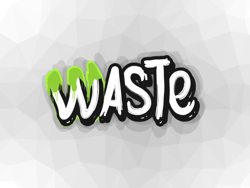 Waste Text Logo by Cam 'Soapy' on Dribbble