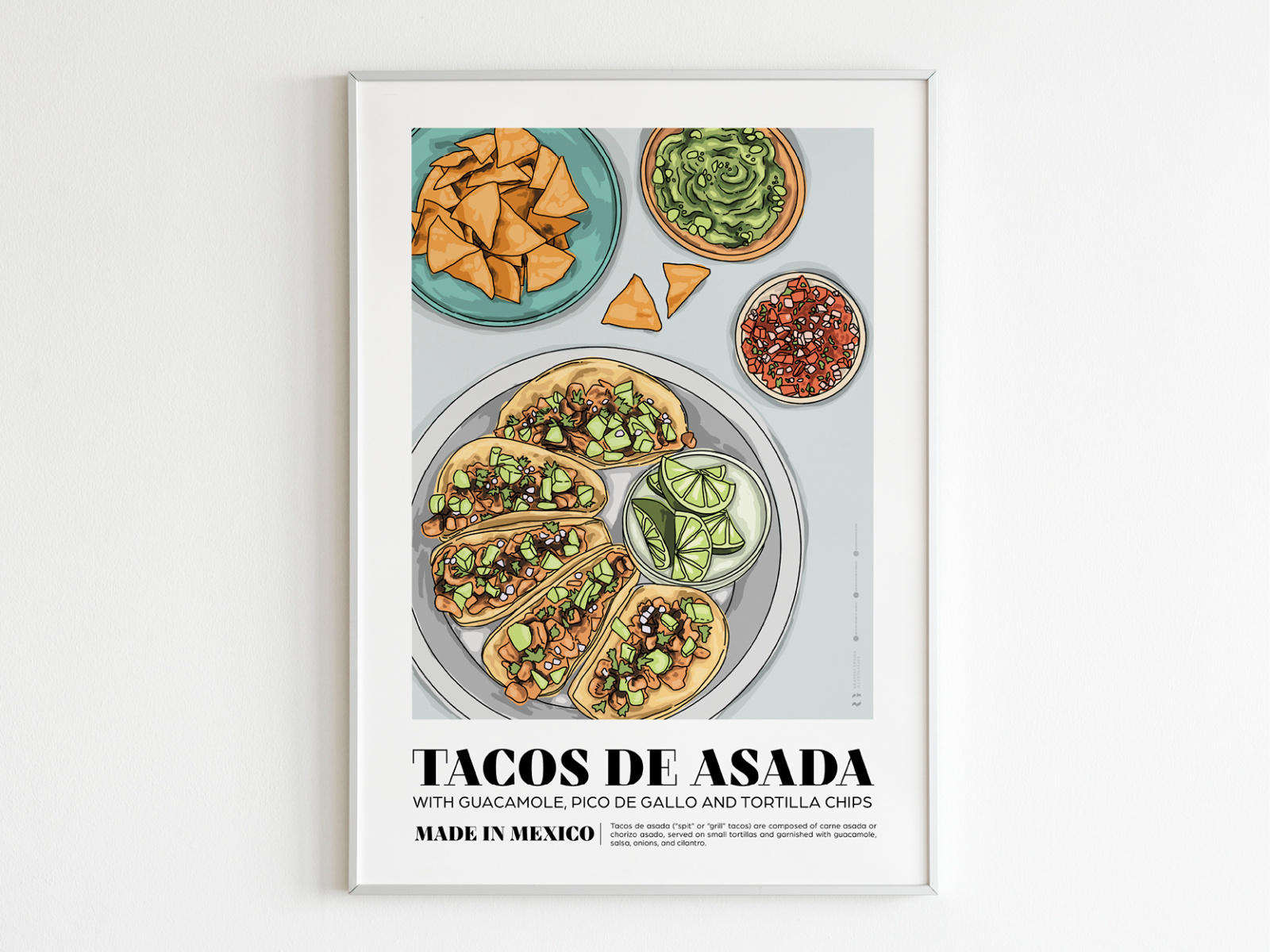 Tacos de Asada Foodie Poster/ Wall Art by Rosalyn Garcia on Dribbble