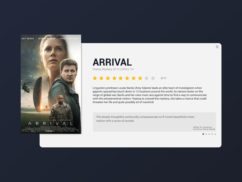 Movie Review Widget by Ryan Moles on Dribbble
