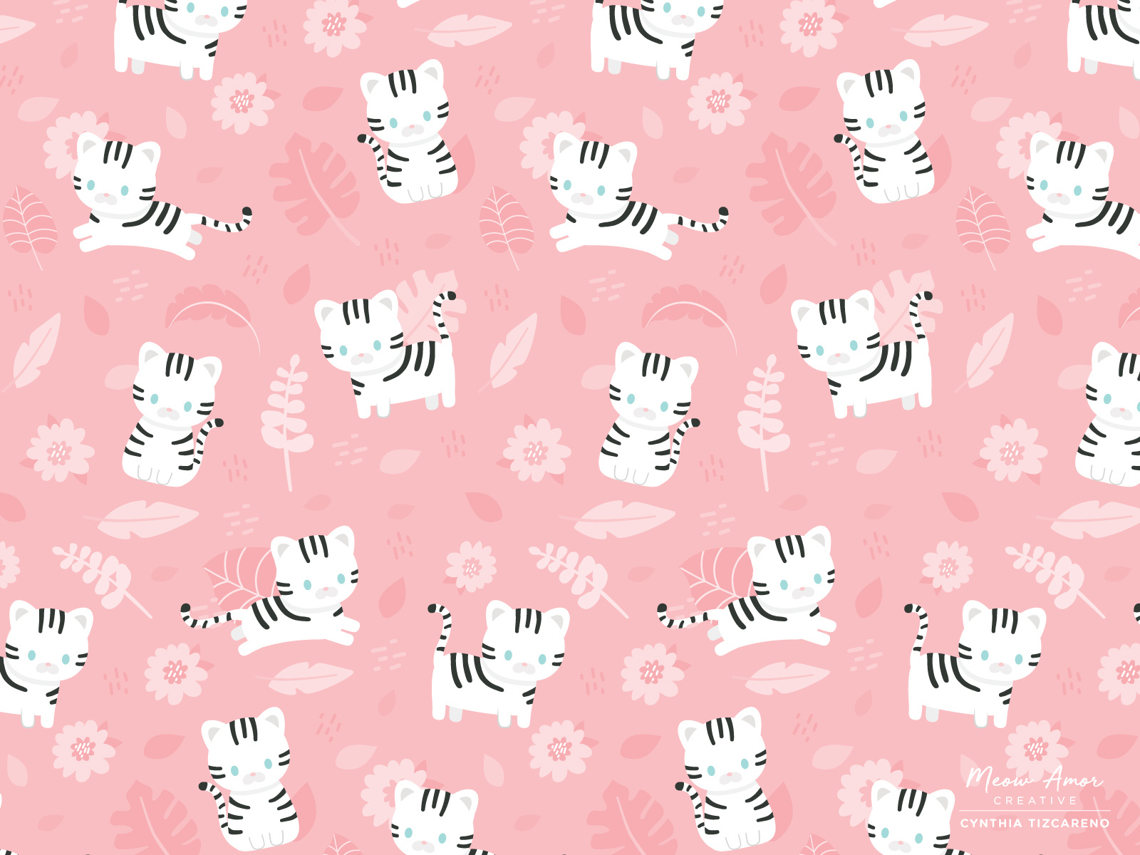 Dribbble - snow-tiger-pattern.jpg by Cynthia Tizcareno