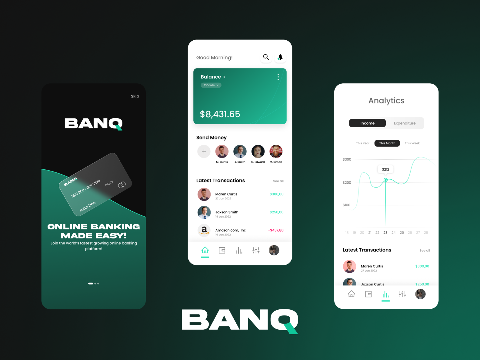 BANQ: Online Banking Concept App by Reda Bakri on Dribbble