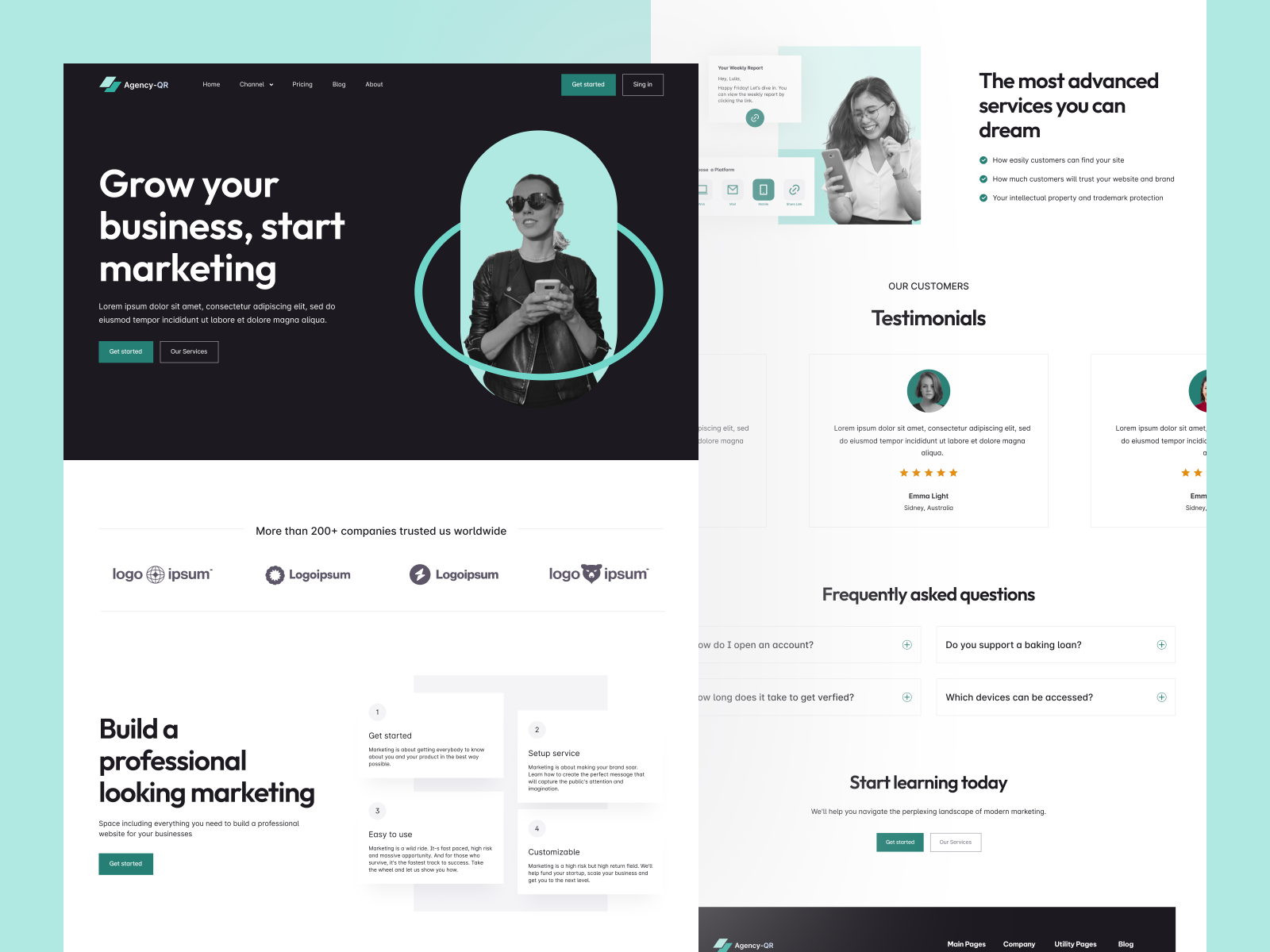 Agency-QR Landing Page by Erkan Aydemir on Dribbble