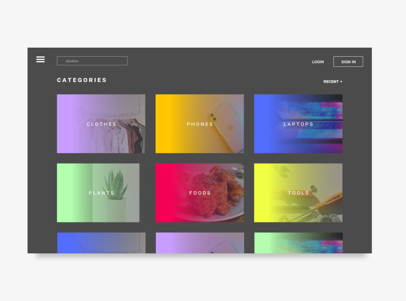 Daily UI :: 099 - Categories by Zwe Htetpaing on Dribbble