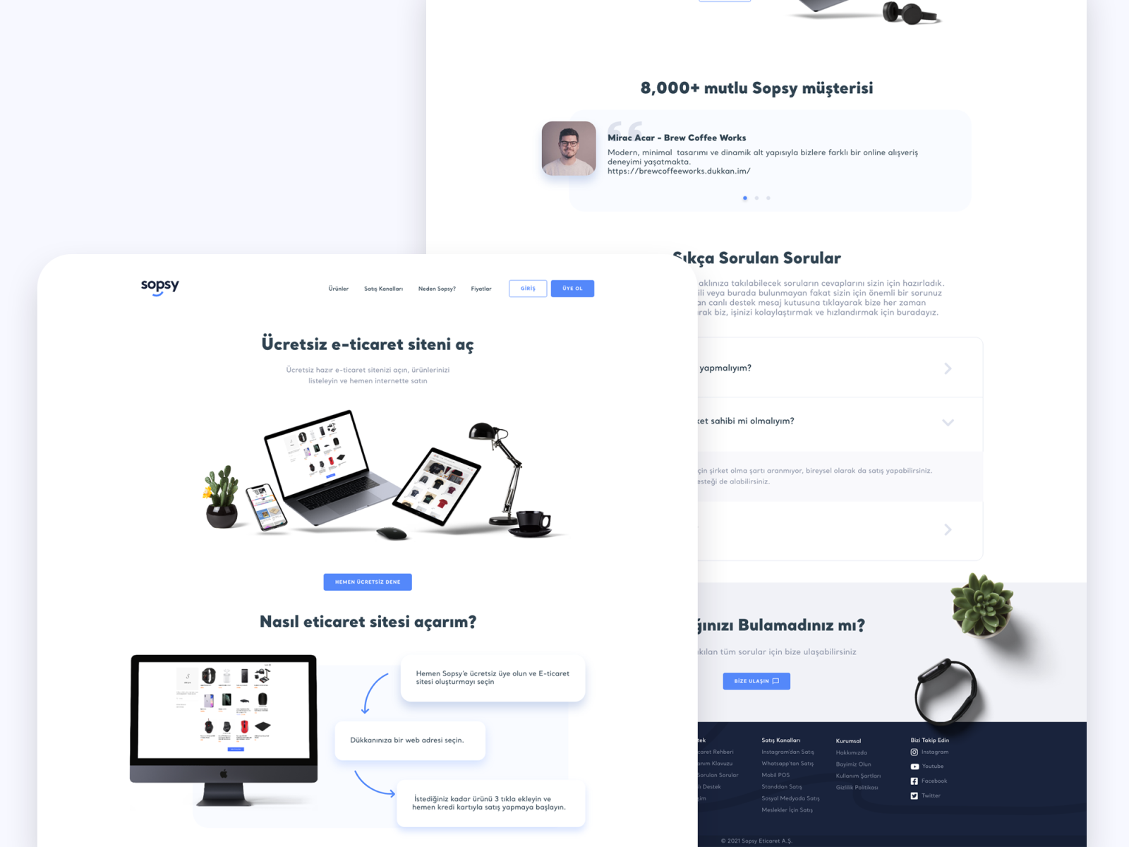 Sopsy Landing Page by Nurettin Akmızrak on Dribbble