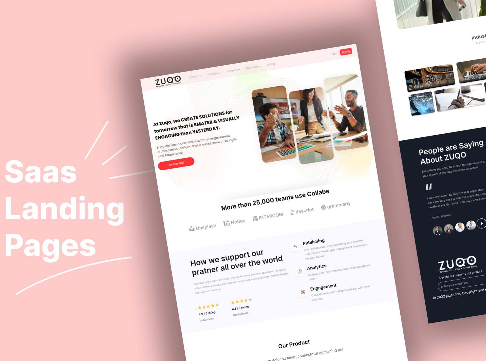 SAAS Landing page by jagan venkatasen on Dribbble