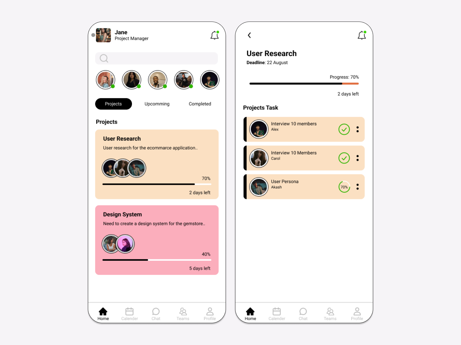 Team Tasks UI Design by Alok on Dribbble