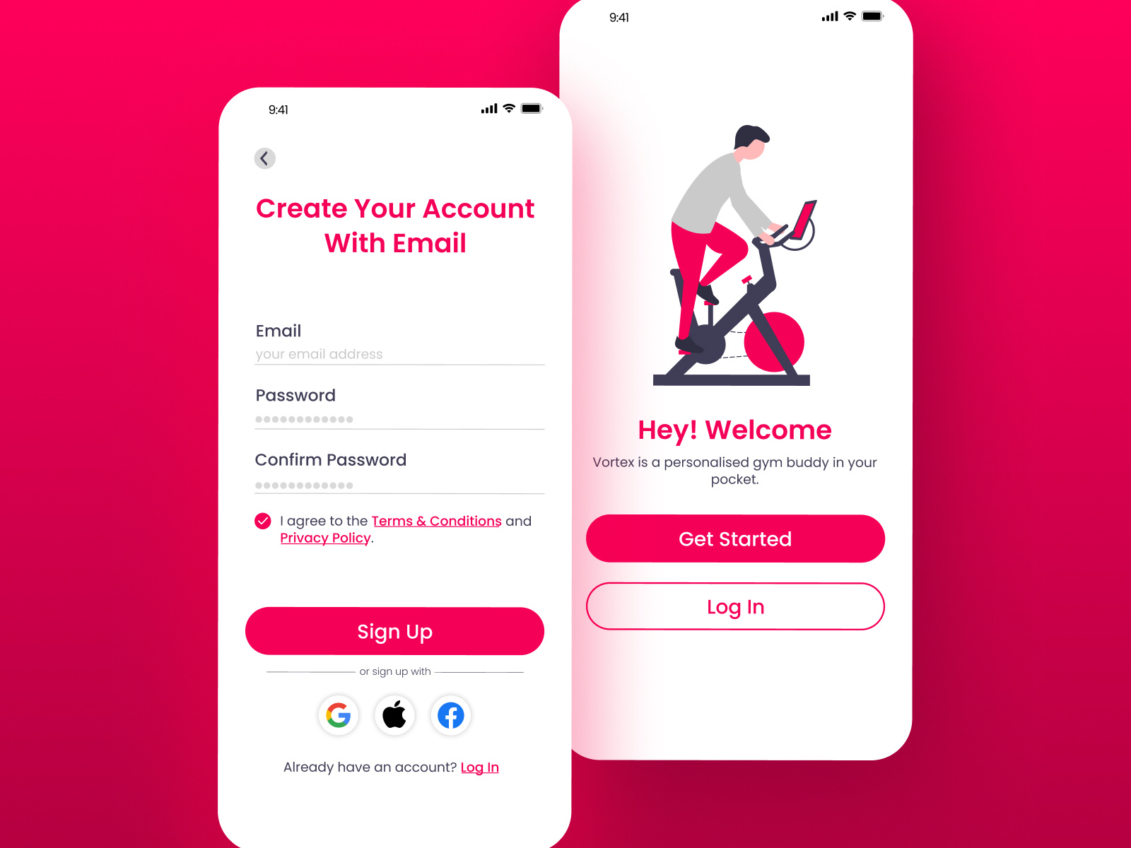 Fitness App - Sign Up Screen by Zenom on Dribbble