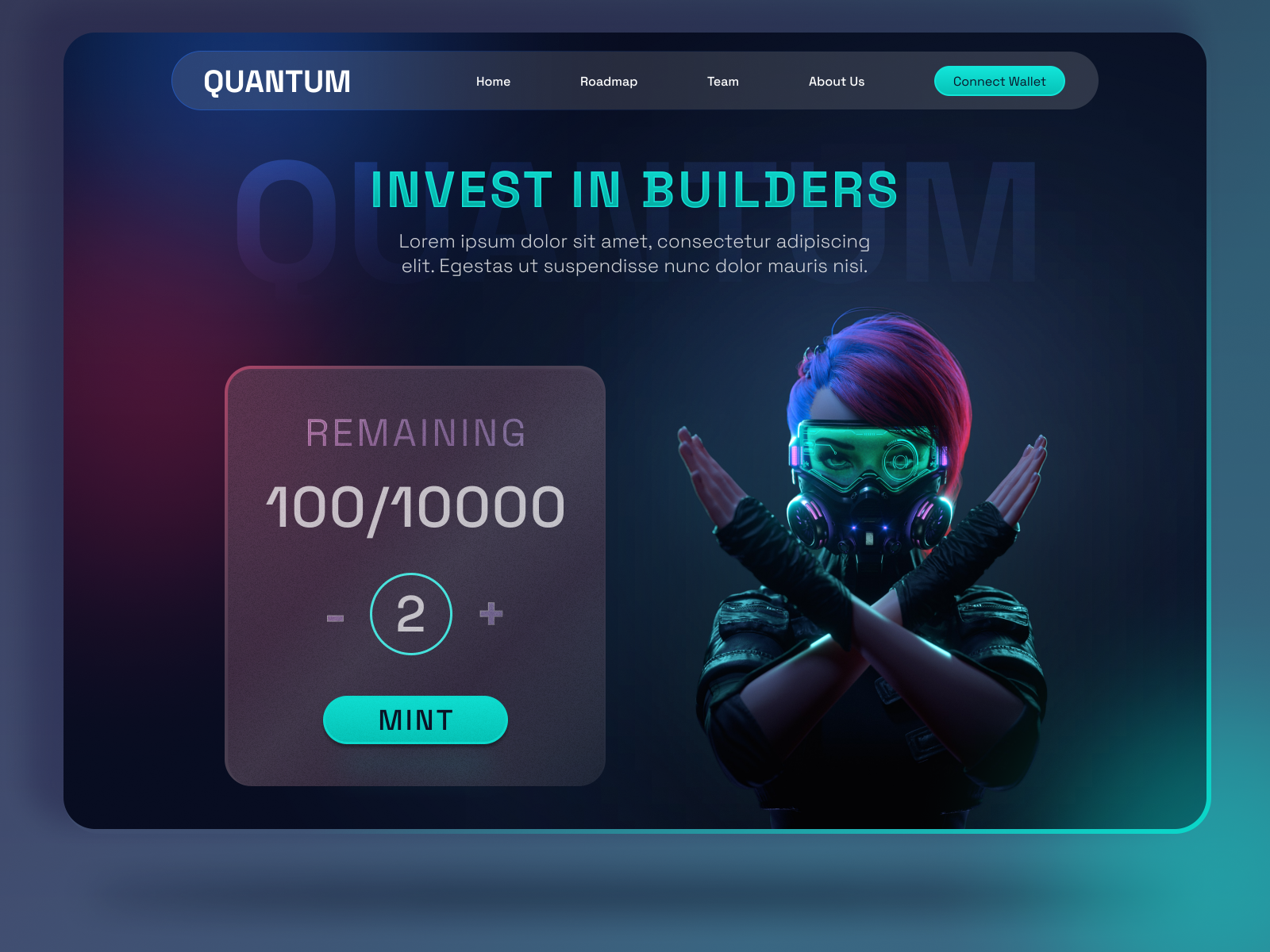 Daily UI 003 Landing Page For Minting An NFT Collection By Zenom On
