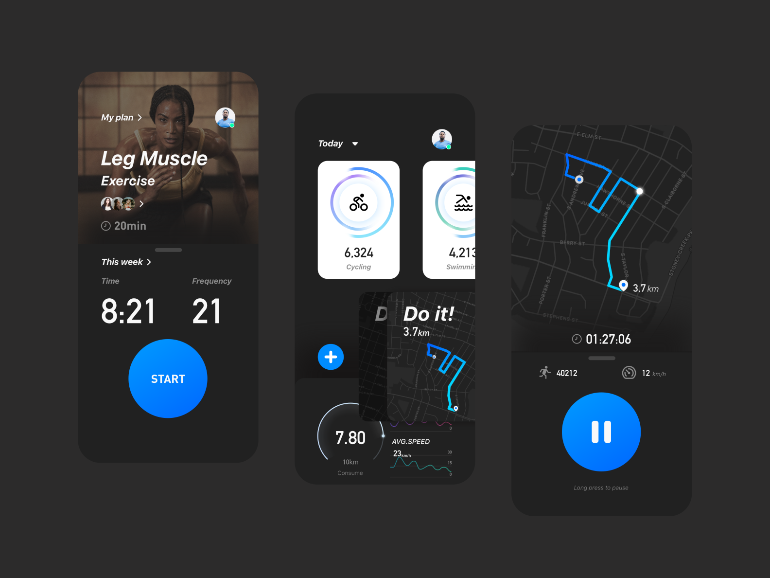Zers—sport fitness UI design by ChenJiaXing on Dribbble