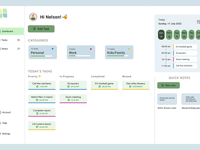 To-do web app dashboard by Michelle Adenuga on Dribbble